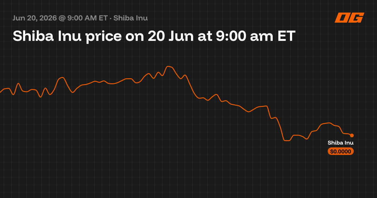 Shiba Inu price Today at 9:00 am ET Prediction & Odds - Shiba Inu | OG